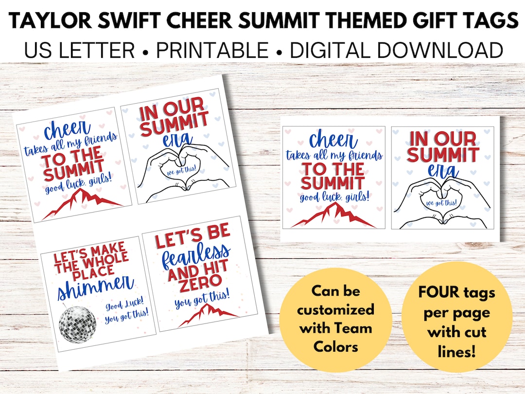 Taylor Swift Themed Cheerleading Summit Gift Tags, Taylor Swift ...