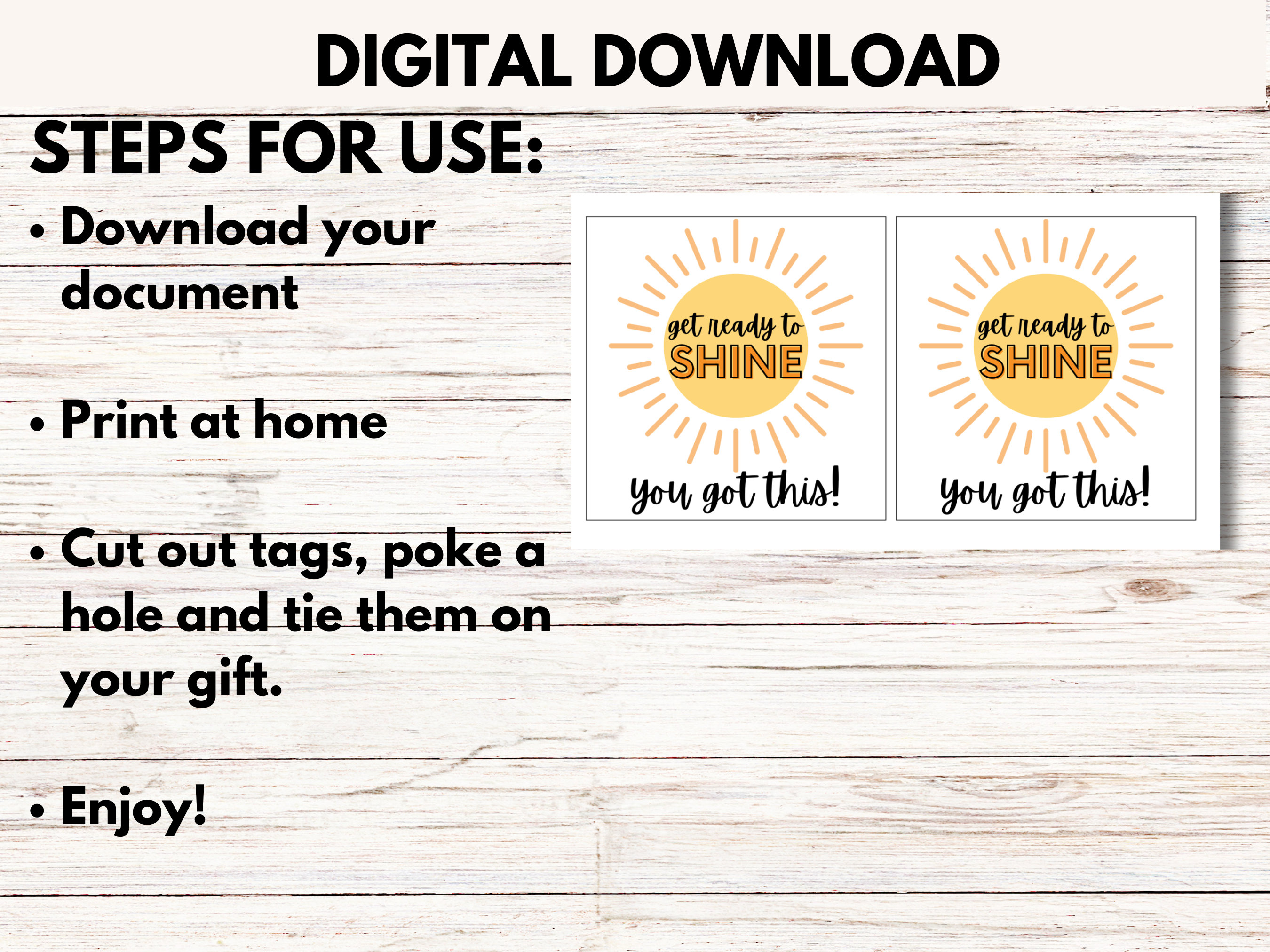 Get Ready to SHINE Tags, Sports Good Luck Tag, Cheer Good Luck Tags ...