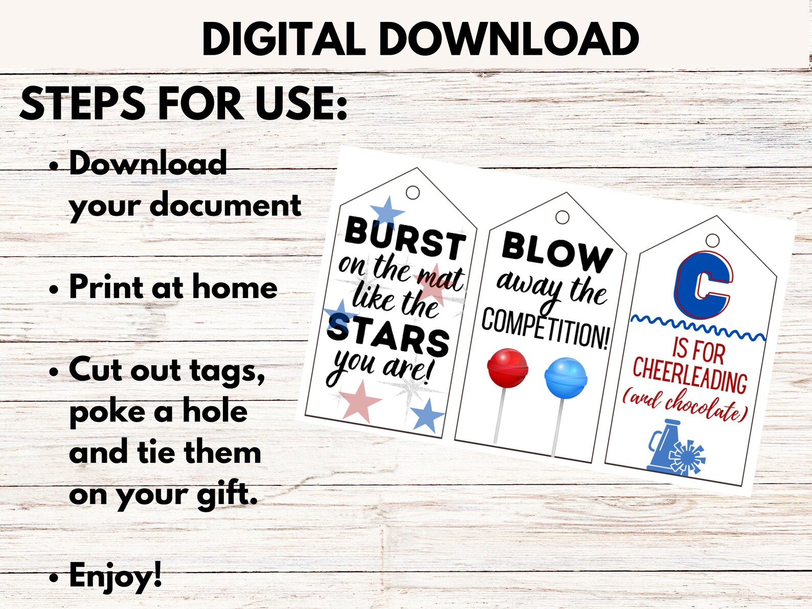 Cheer Good Luck Tags/cheer Gift Tags, Competition GIFT Tags, Cheer ...