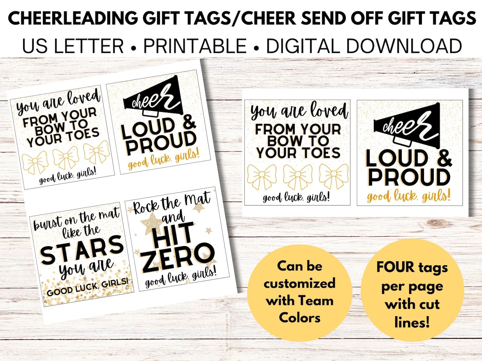 Cheerleading Gift Tags, Competition Cheer Gift Tags, Cheerleading Send ...
