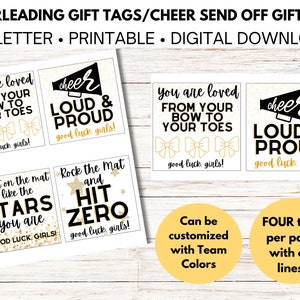 Cheerleading Gift Tags, Competition Cheer Gift Tags, Cheerleading Send ...