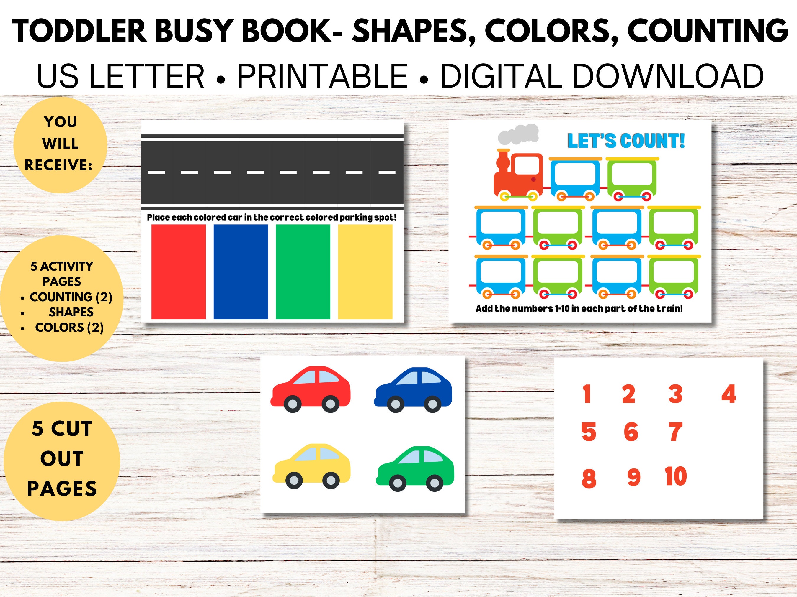 TODDLER BUSY BOOK- Shapes, Colors and Counting - Etsy