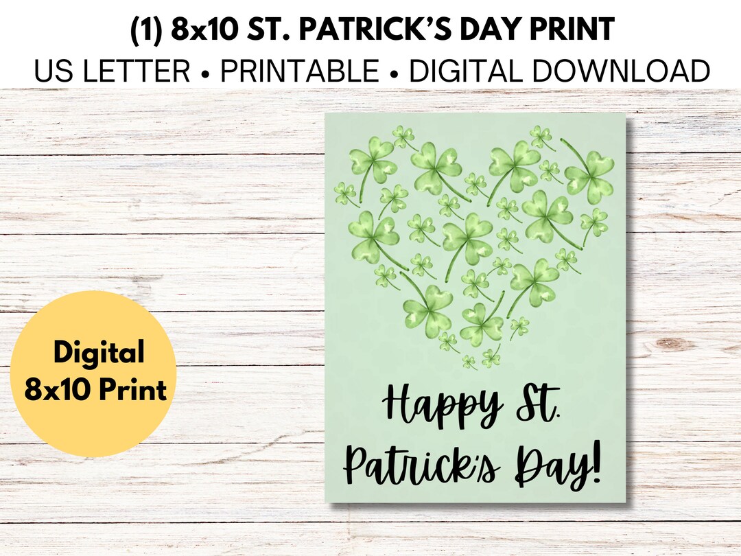 ST. PATRICK'S DAY Digital Download, 8x10 St. Patrick's Day Printable - Etsy