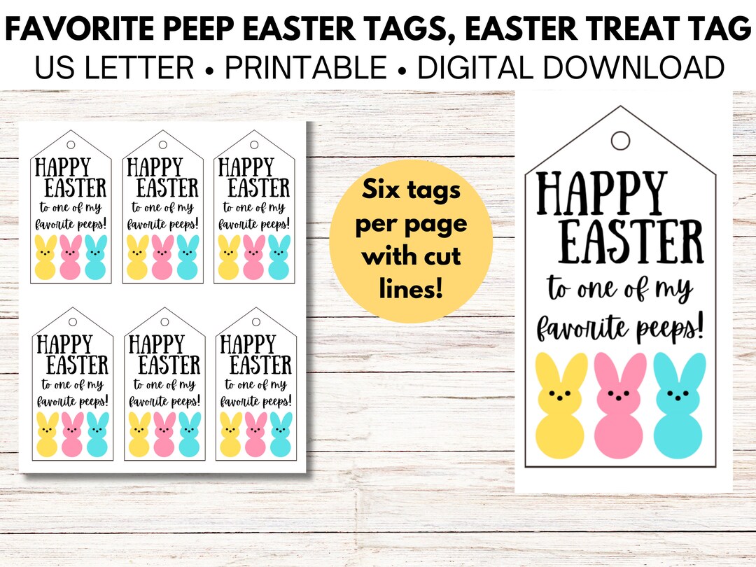 Favorite PEEPS Easter Tags, Easter Basket Tags, Easter Basket Favorite ...