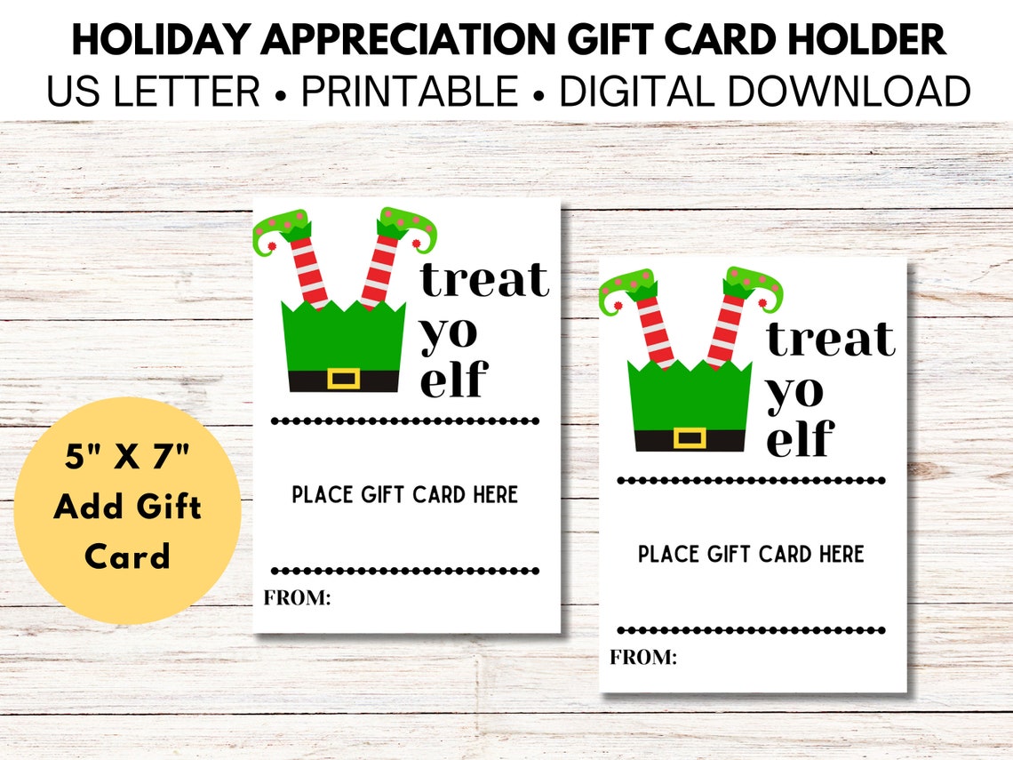 TREAT Yo ELF Gift Card Holder, Holiday Appreciation Gift Card Holder - Etsy