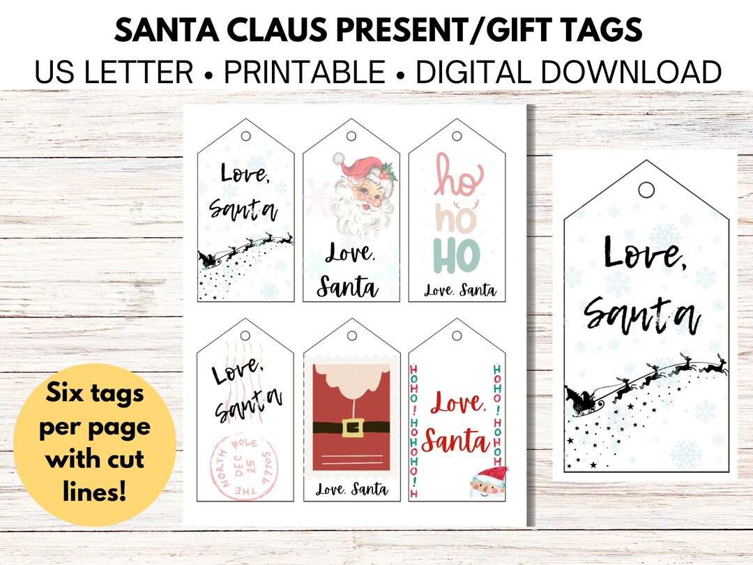 Santa PRESENT/GIFT TAGS - Etsy