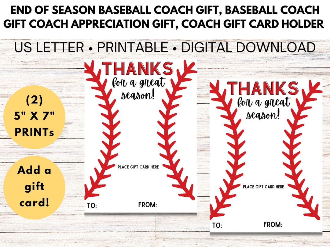 Baseball Coach Gift, End of the Baseball Season Gift, Gift Card Holder ...