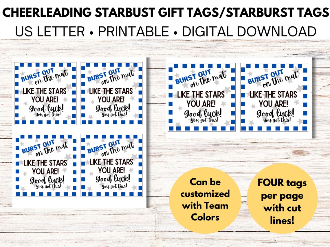 CHEER TRY OUT Gift Tags, Cheer Competition Gift Tags, Cheer Send off ...