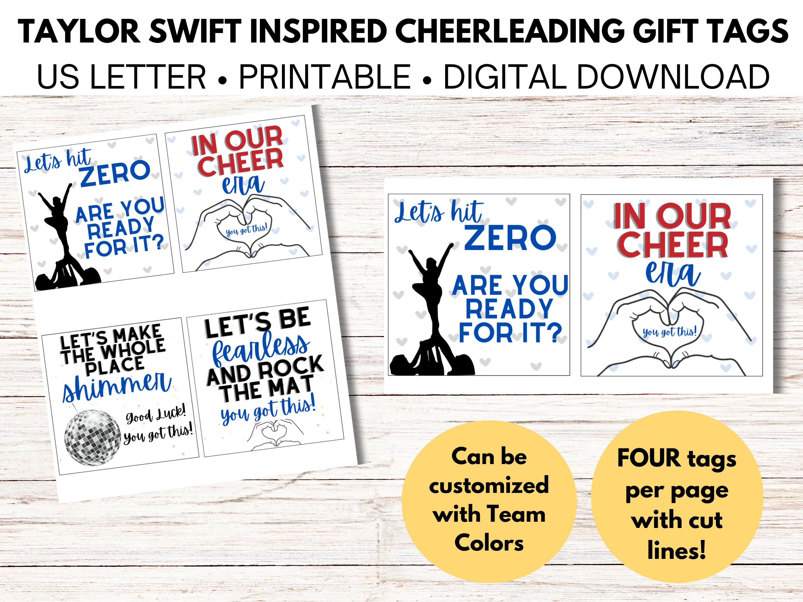 Taylor Swift Cheerleading Themed Gift Tags, Taylor Swift Cheerleading ...