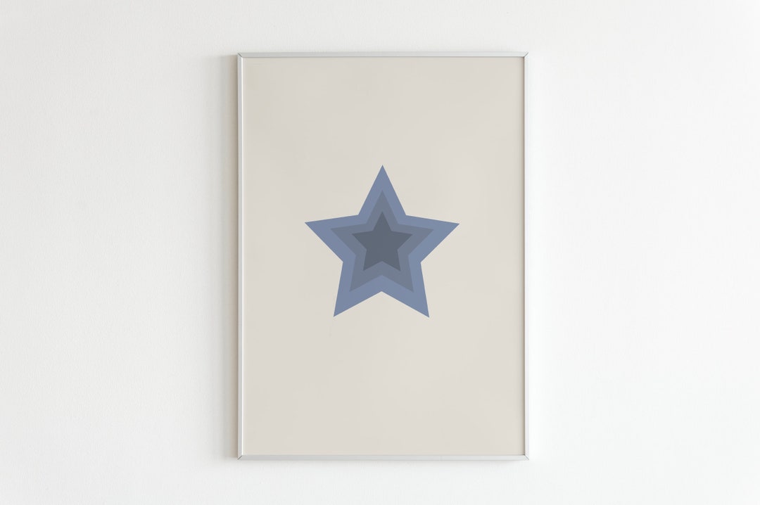 Blue Star Poster, Blue Wall Art, Trendy Decor, Room Decor, Home Decor ...