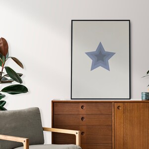 Blue Star Poster, Blue Wall Art, Trendy Decor, Room Decor, Home Decor ...