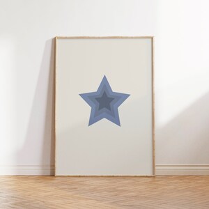 Blue Star Poster, Blue Wall Art, Trendy Decor, Room Decor, Home Decor ...
