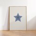 Blue Star Poster, Blue Wall Art, Trendy Decor, Room Decor, Home Decor ...