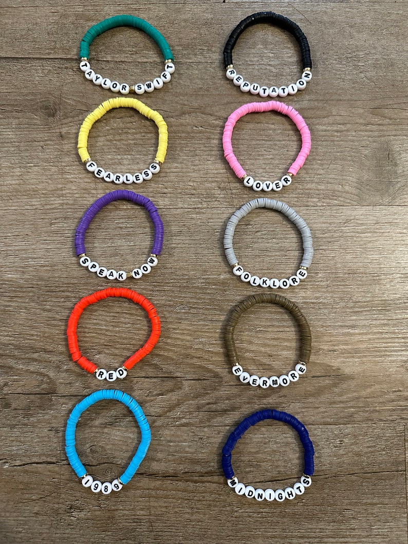 Taylor Swift Eras Tour Bracelets | Clay Beaded Bracelets | Handmade ...