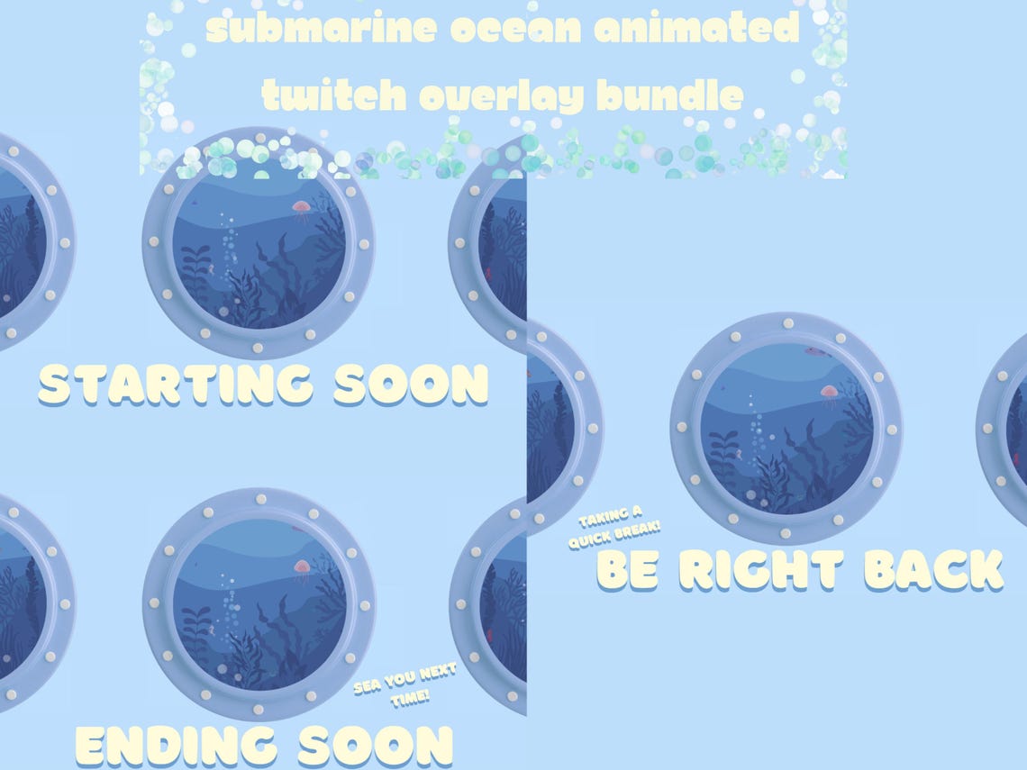 Submarine Ocean Animated Stream Overlay Package for Twitch, Youtube ...