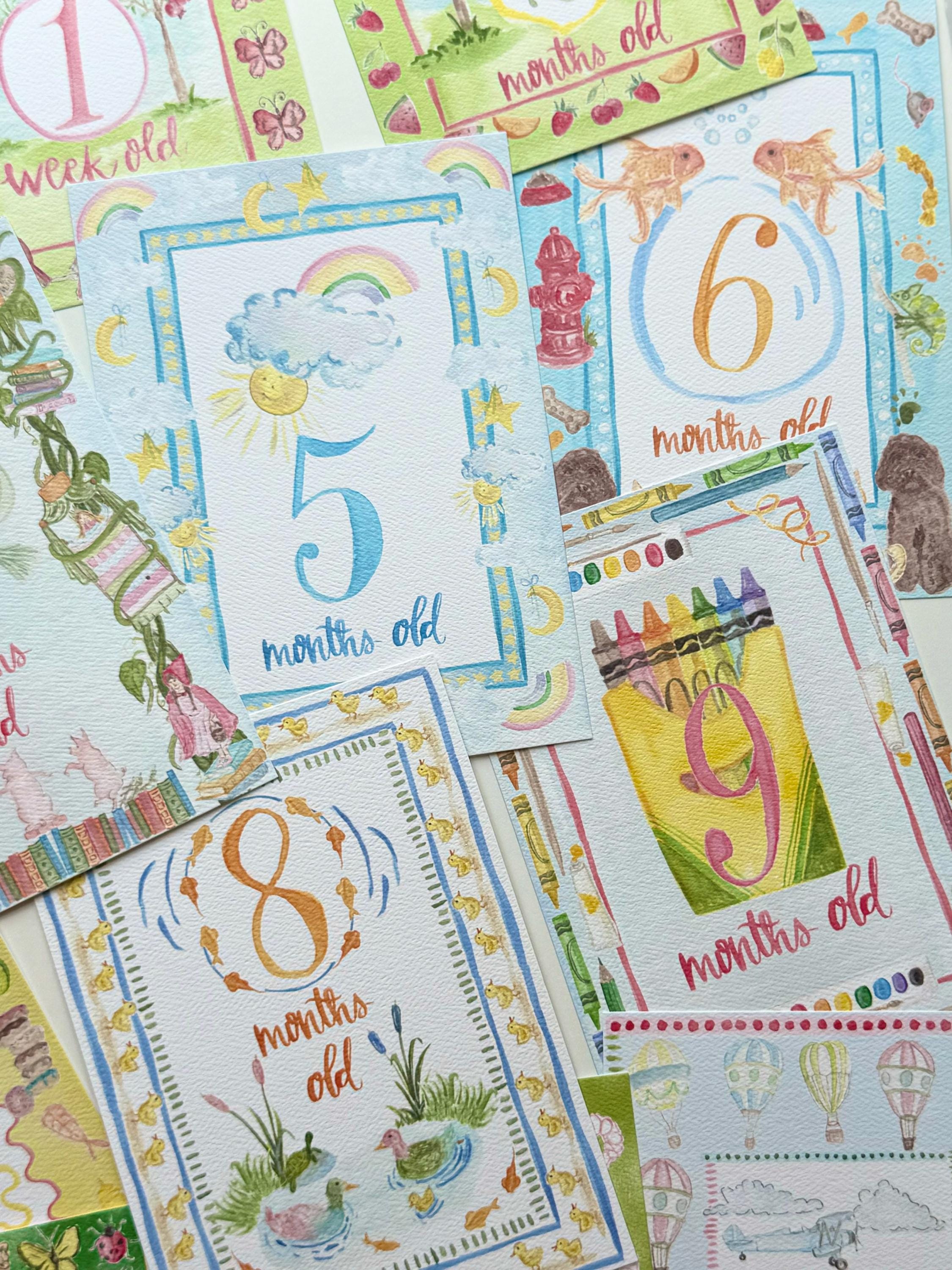The Whimsy Set- Milestone Cards - Etsy