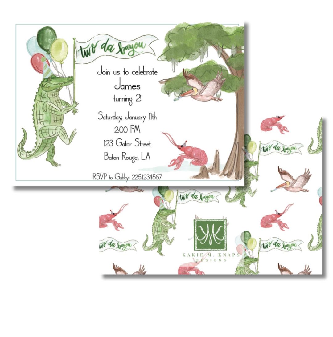 Two Da Bayou Invitation- Digital Download - Etsy