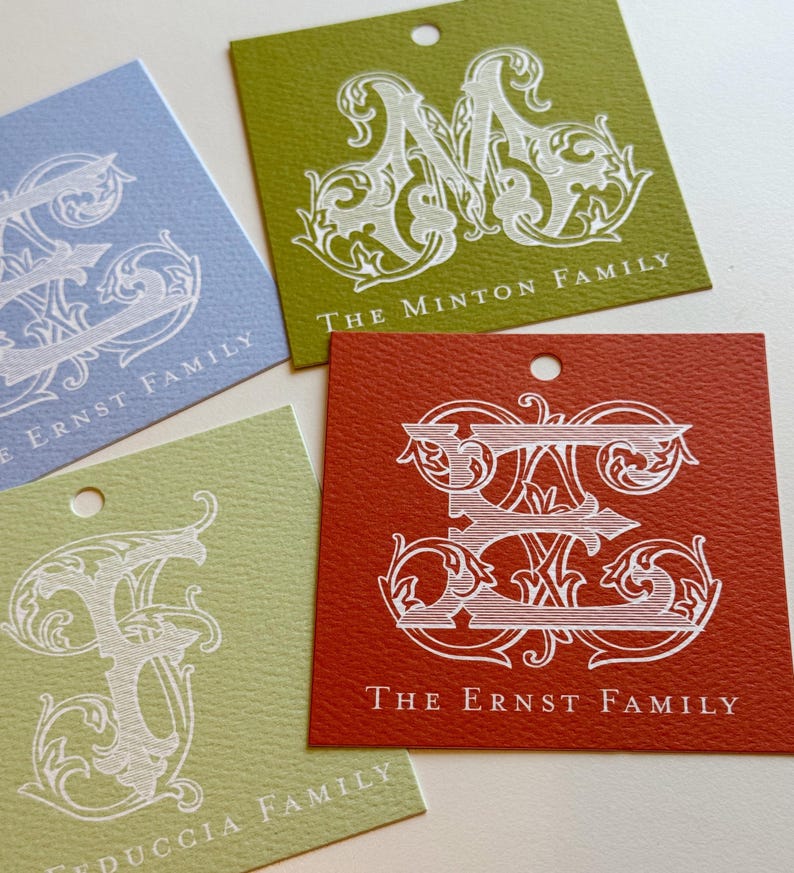 Personalized Family Initial Gift Tags and Stickers Custom Favor Tags ...