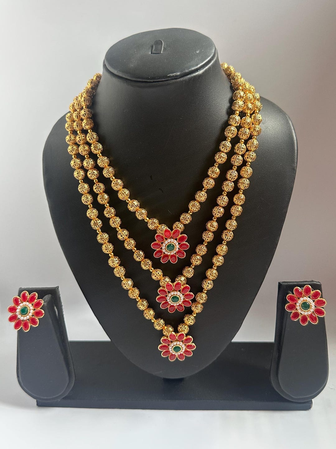 Kolhapuri 3-layer Necklace Set: Indian Maharashtrian Jewelry - Etsy
