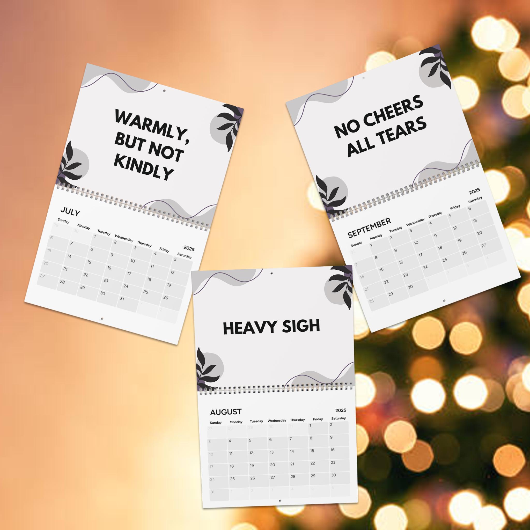 Funny 2025 Wall Calendar, Unhinged Email Sign Offs 2025 Calendar, Gift ...