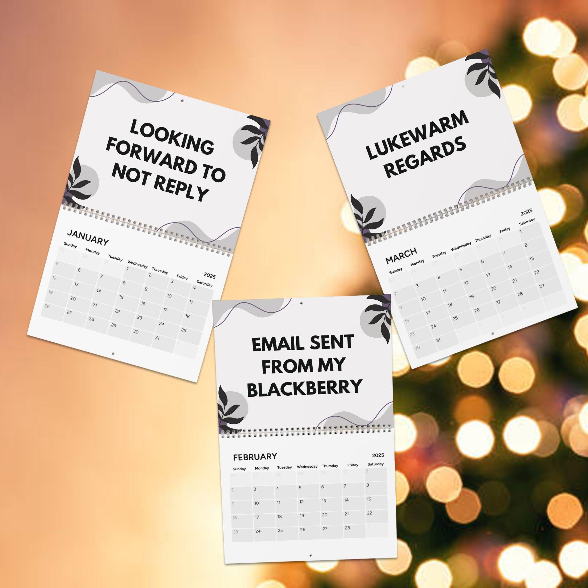 Funny 2025 Wall Calendar, Unhinged Email Sign Offs 2025 Calendar, Gift ...
