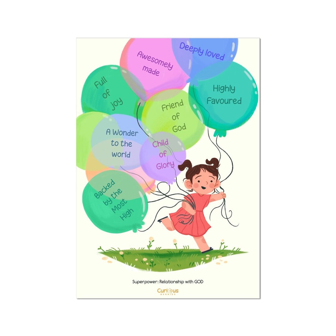 Positive Affirmation Wall Art, Children Poster Girl Wall Art, Kids ...