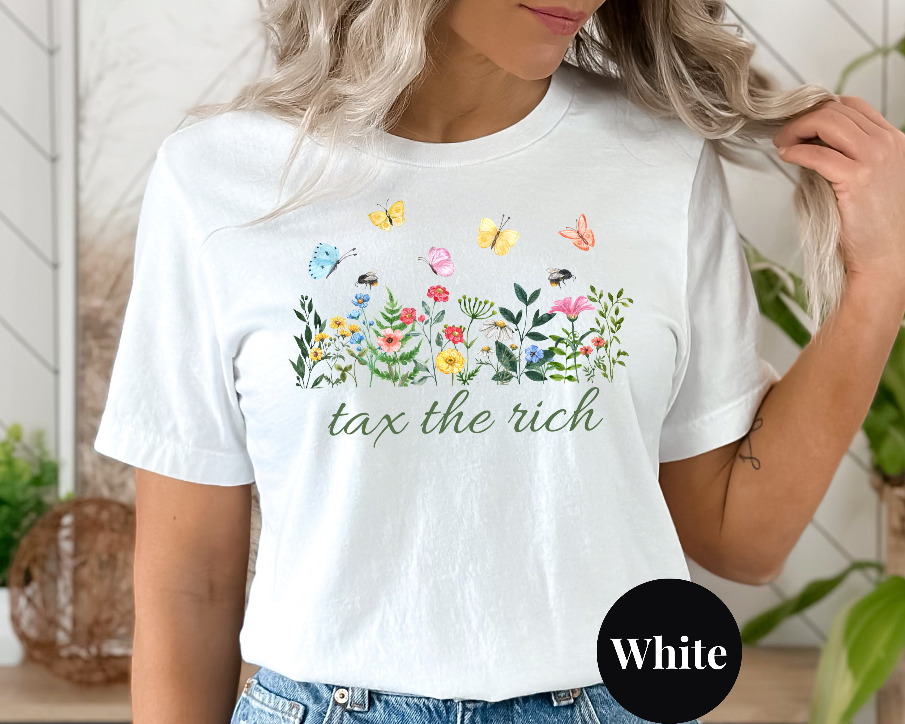 Tax the Rich Shirt Wildflowers Eat the Rich Tshirt Income Inequality ...
