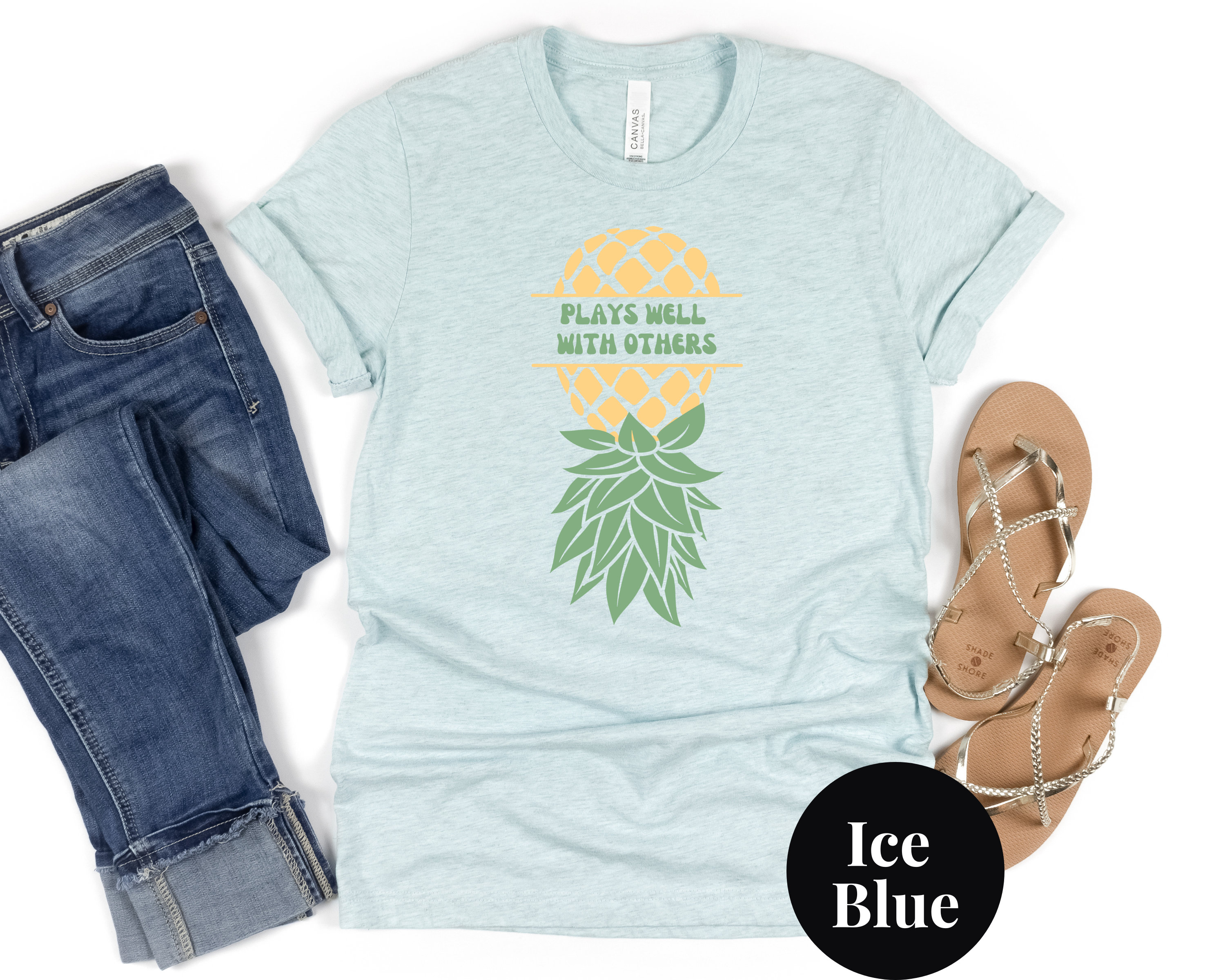 Plays Well With Others Upside Down Pineapple Shirt Funny Lifestyle Tshirt If You Know Upside ...