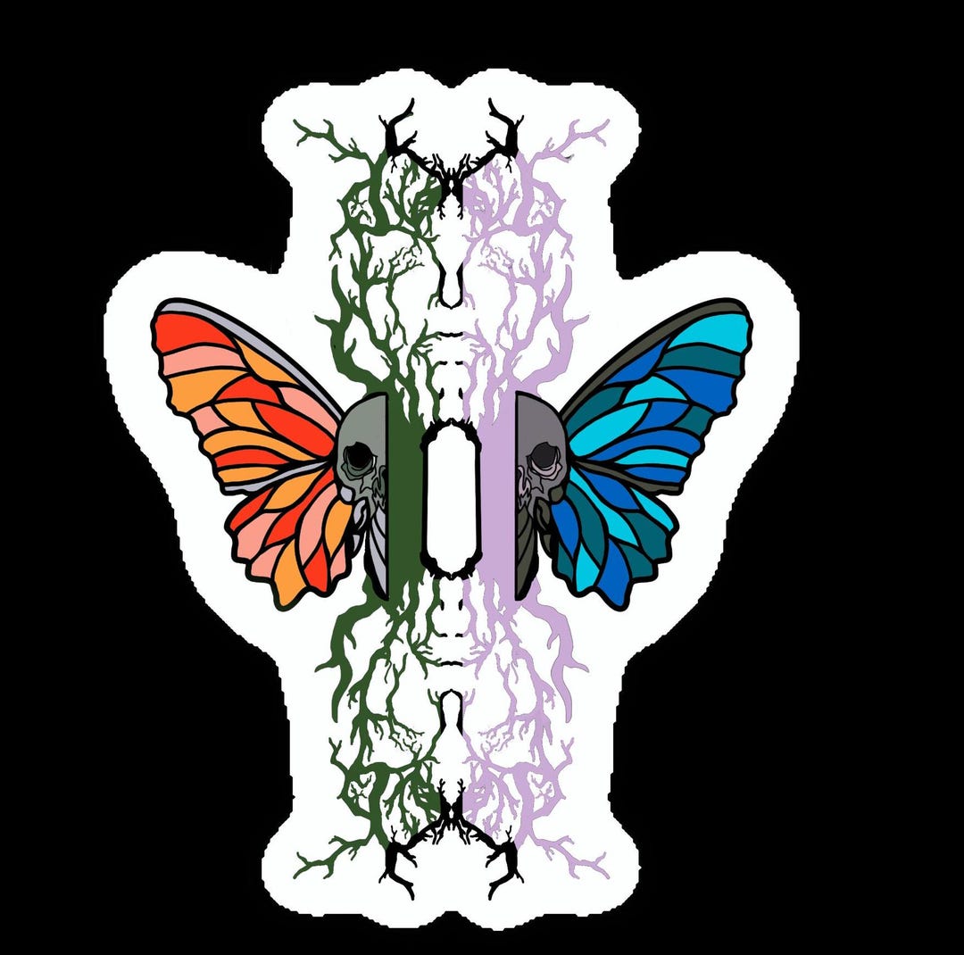 Gothic Digital Art Bundle Optical Illusion PNG SVG Death Moth Skull ...
