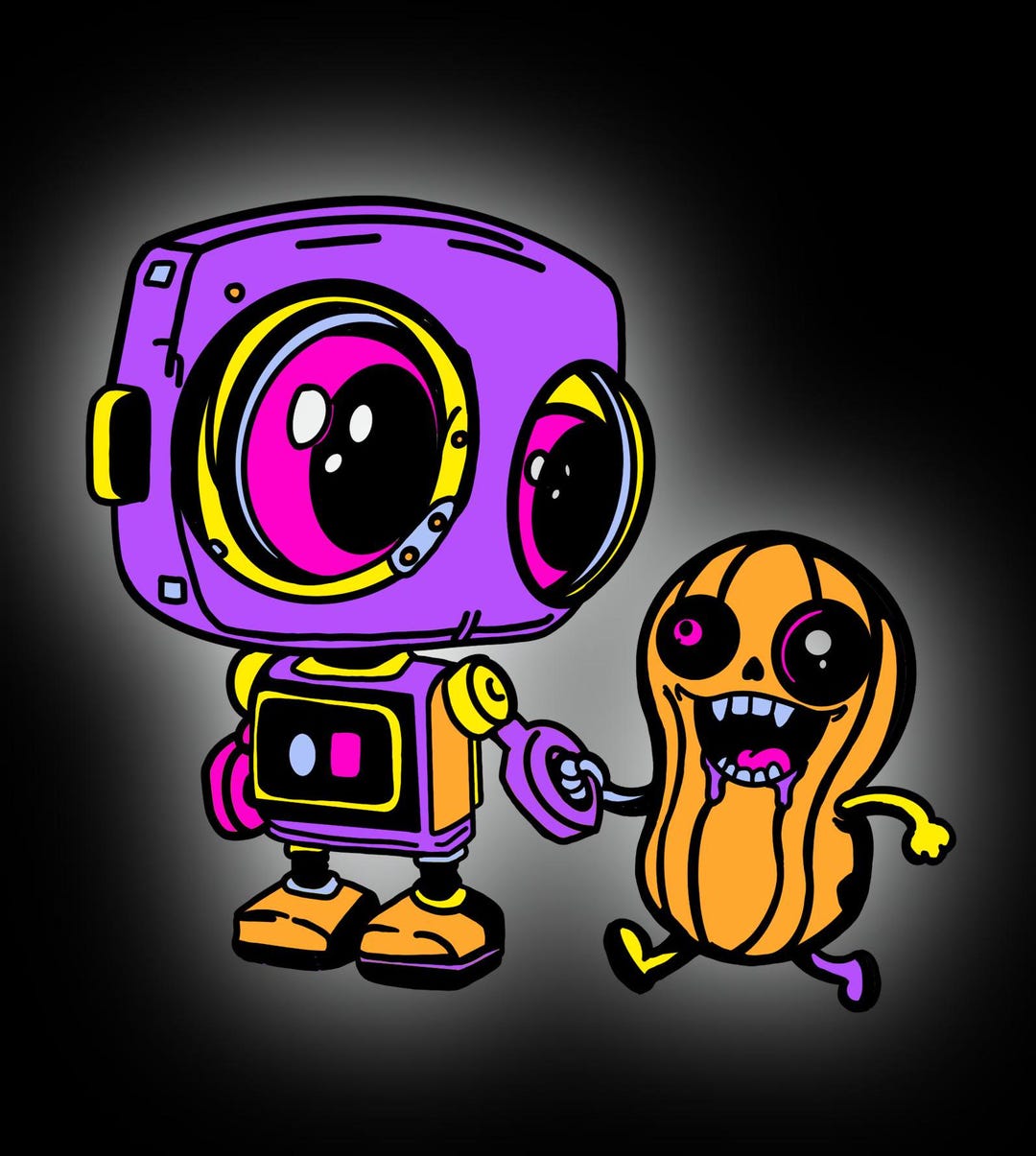 Adorable Robot Anthropomorphic Peanut Digital Art Bundle SVG PNG ...