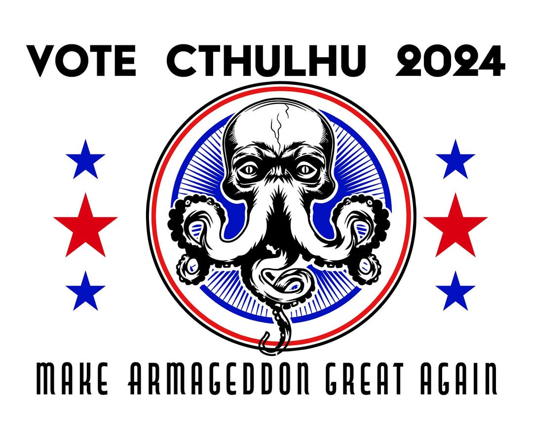 Election 2024 Cthulhu Lovecraft Inspired SVG Sticker Design - Etsy