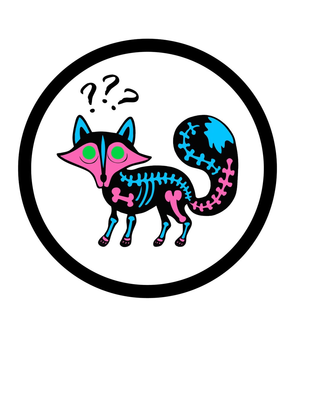 Confused Skeleton Fox PNG – Pastel Goth Fox Clipart – Cute Weirdcore ...