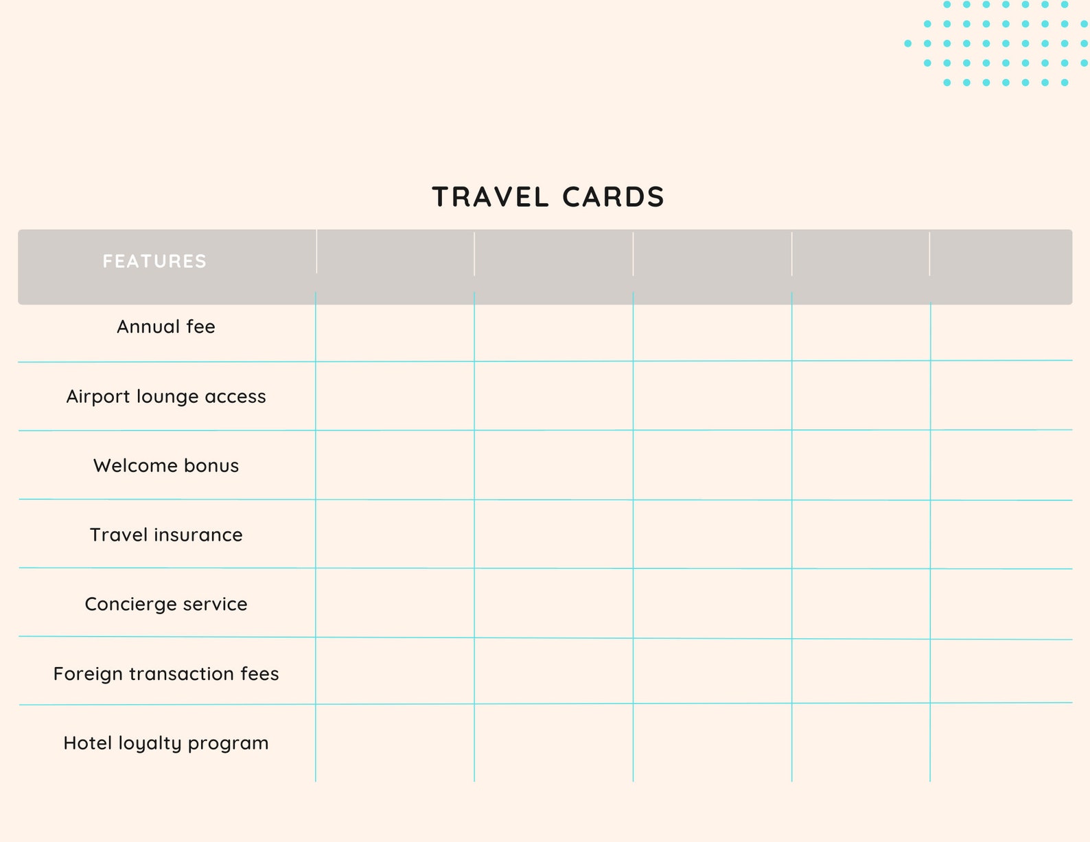 Fillable Credit Card Chart to Multiple Cards to Maximize - Etsy