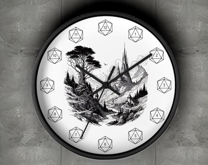 Dungeons and Dragons Wall Clock, Dnd Gift Idea, Unique RPG Gift ...