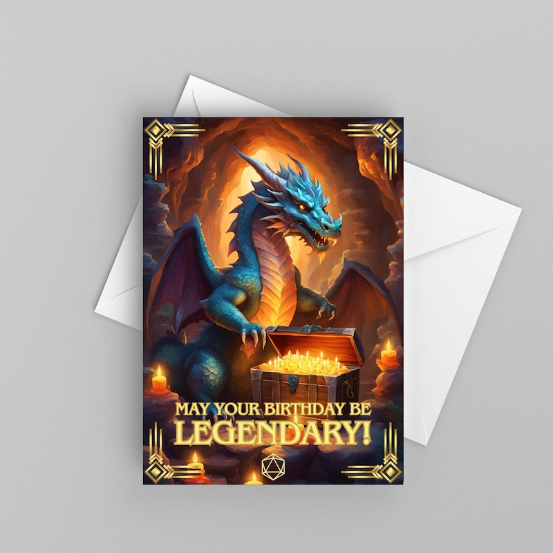 Dnd Dragon Birthday Card - Etsy
