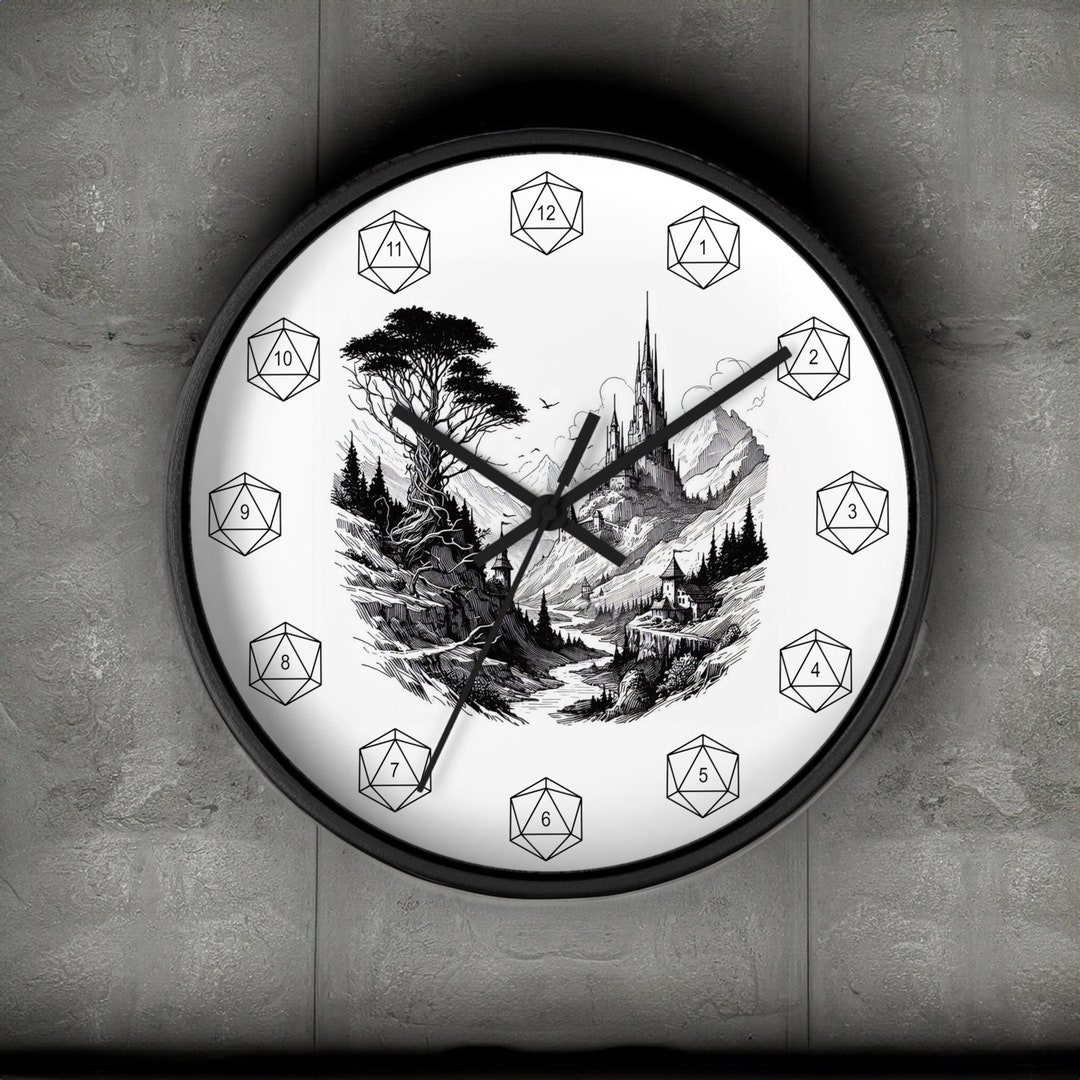 Dungeons and Dragons Wall Clock, Dnd Gift Idea, Unique RPG Gift ...