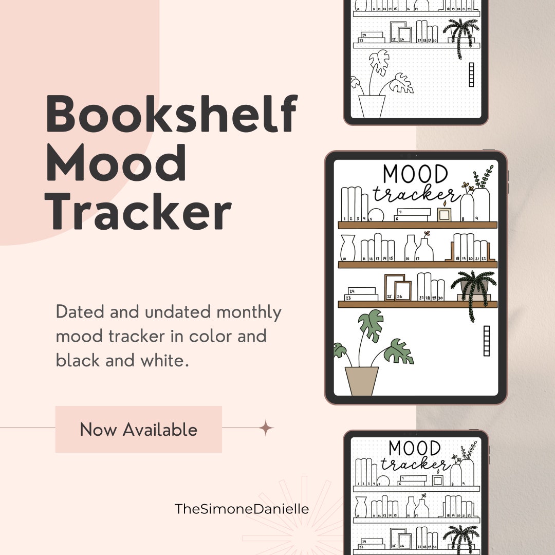 Digital Bookshelf Mood Tracker for iPad and Tablet | Mental Health ...