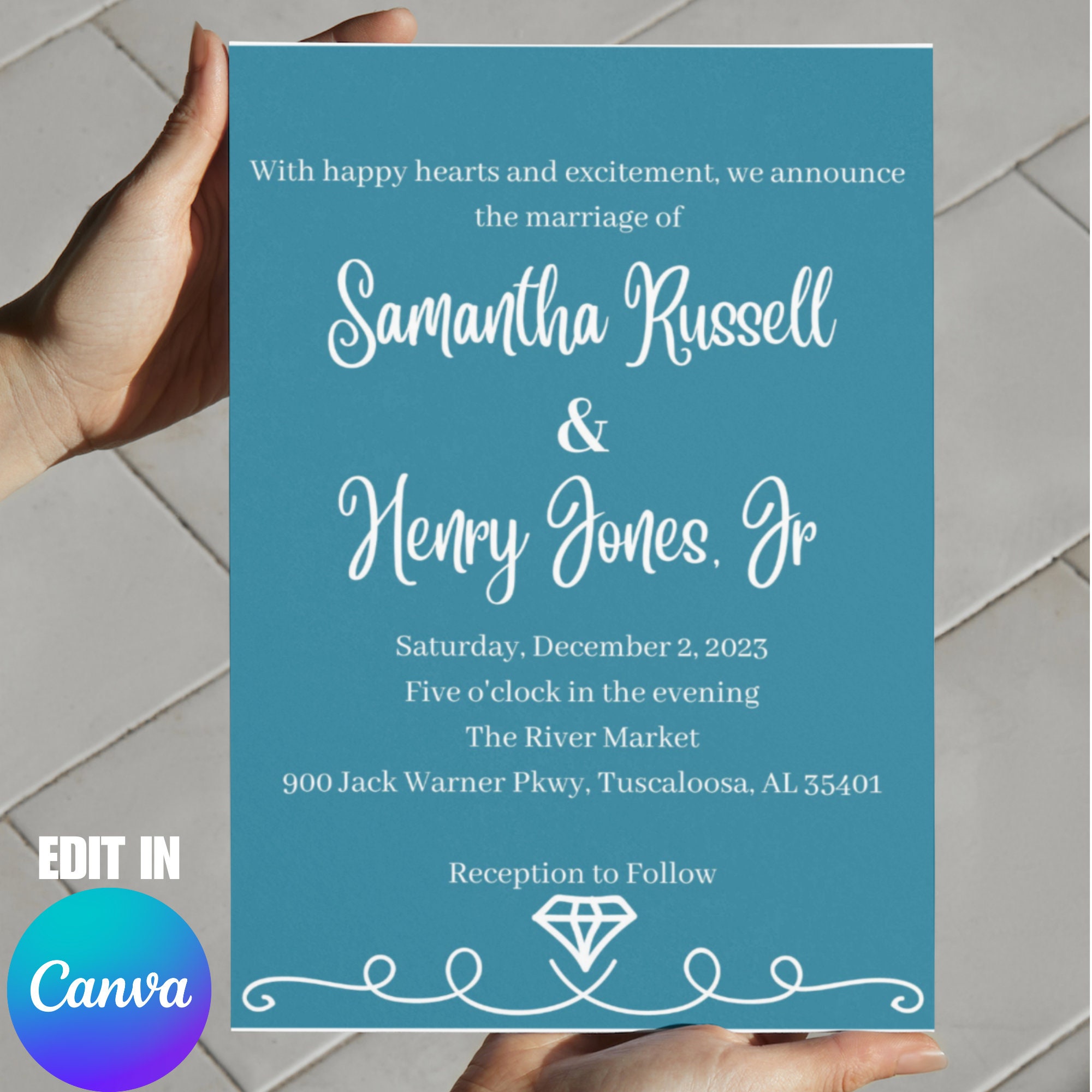 Simple Wedding Invitation Template | Minimalist | Classic | Simple ...