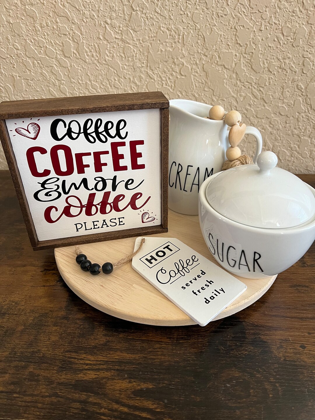 Coffee Coffee & More Coffee Please. Small Wood Sign, Coffee Bar, Tiered ...