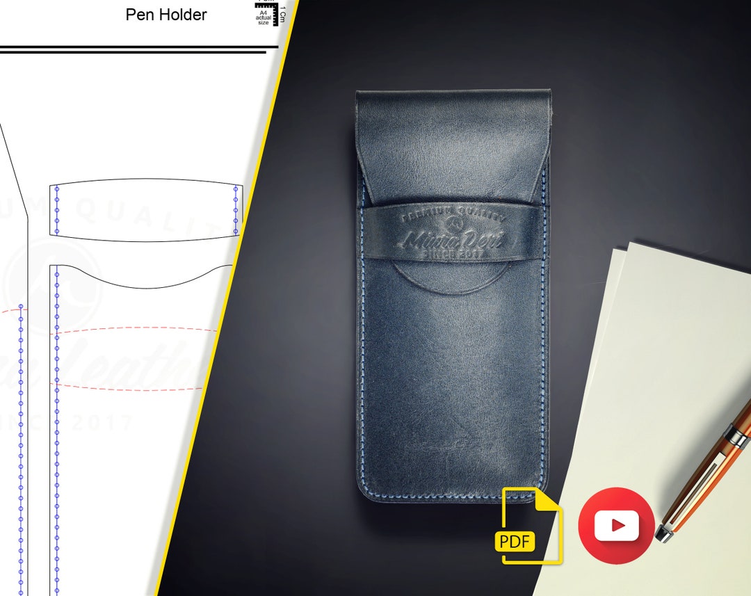 Leather Pen Holder PDF Pattern With Youtube Tutorial | Easy DIY | Pre ...