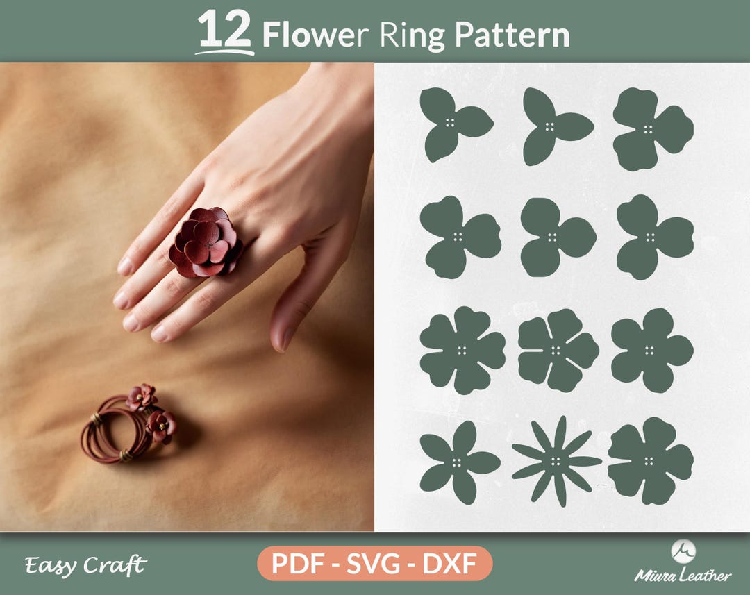 Floral Leather Ring Pattern – 12 Beautiful Models, Perfect for Crafting ...