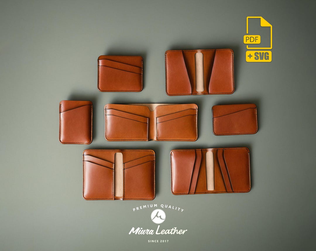 Set of 7 Premium Patterns for Wallets | Leather Craft Pattern Pack ...