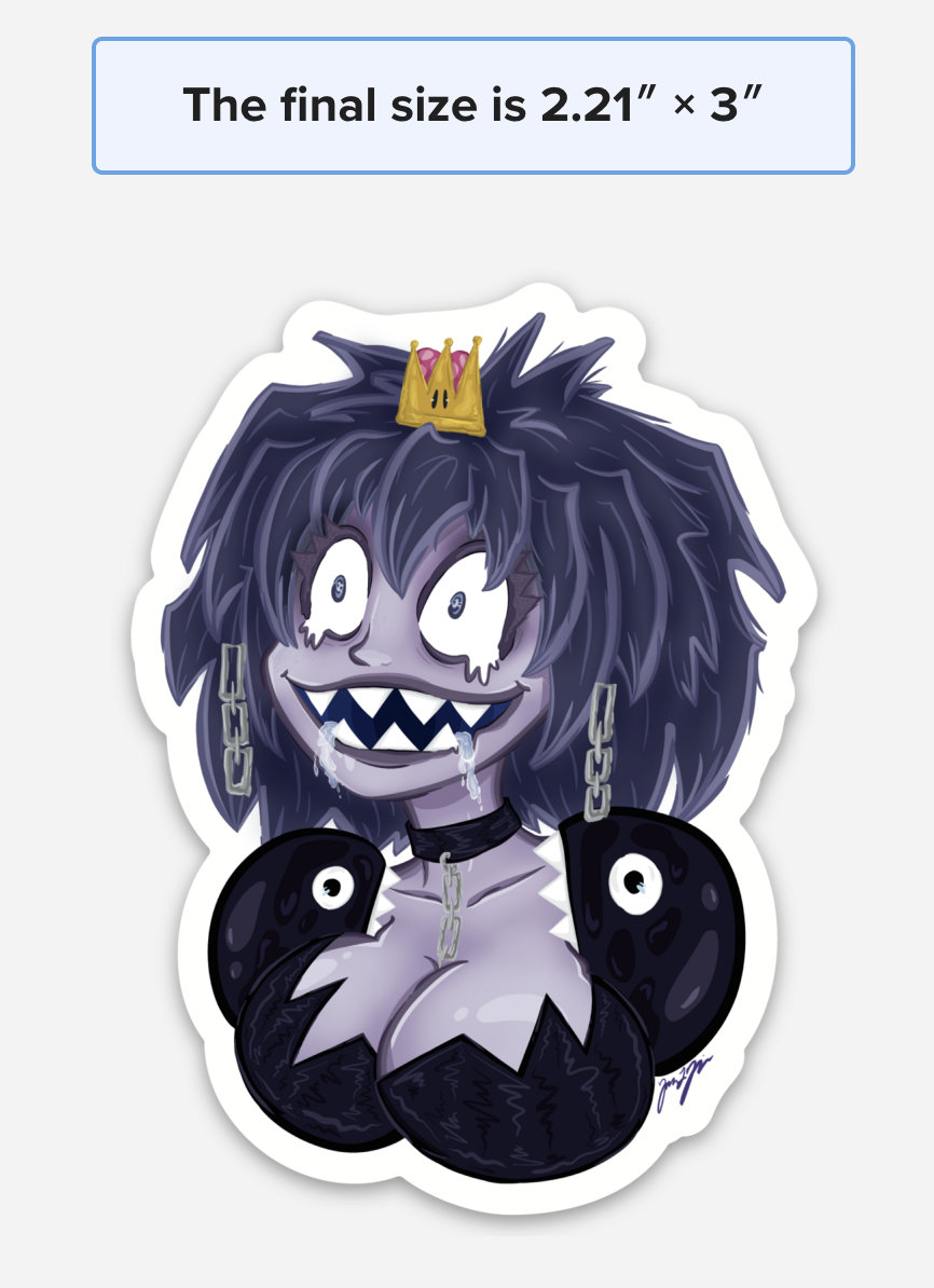 Chompette Chain Chomp Girl Mario Fan Art Vinyl Sticker - Etsy