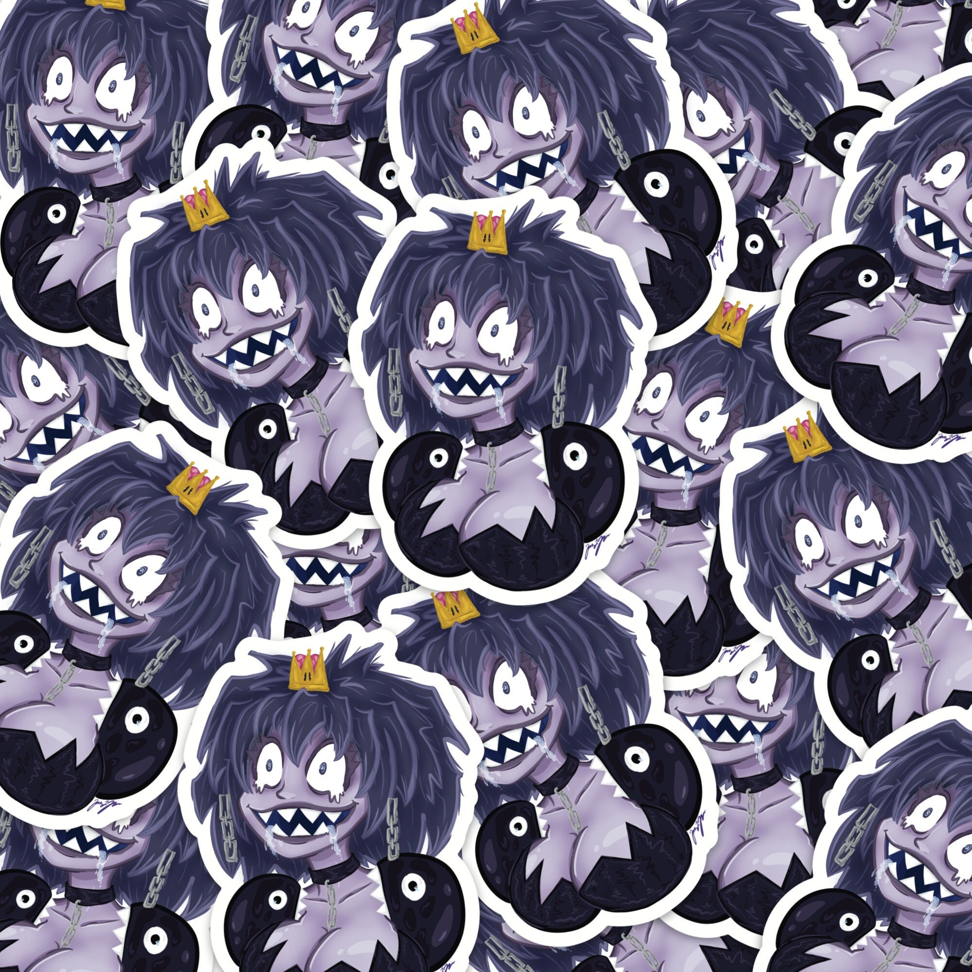 Chompette Chain Chomp Girl Mario Fan Art Vinyl Sticker - Etsy