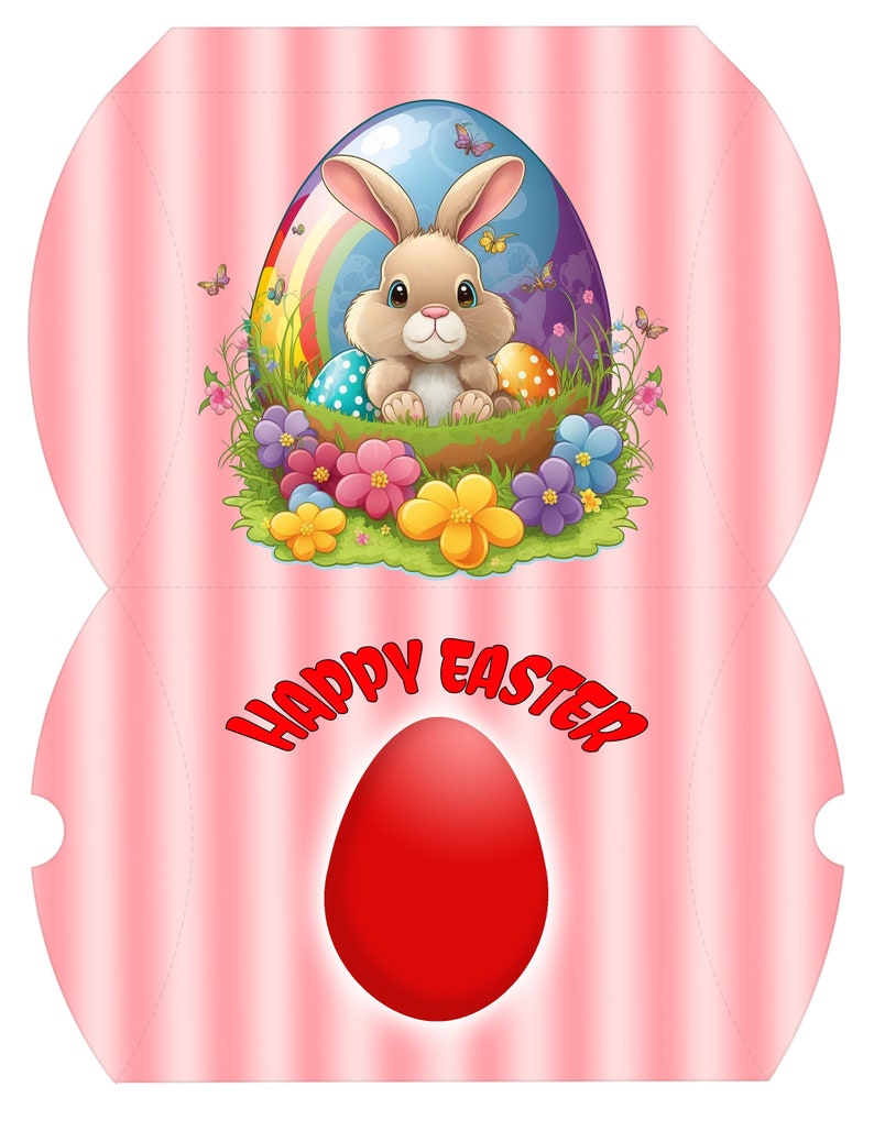 Large Printable SVG PNG Easter Bunny Pillow Box Template - Etsy
