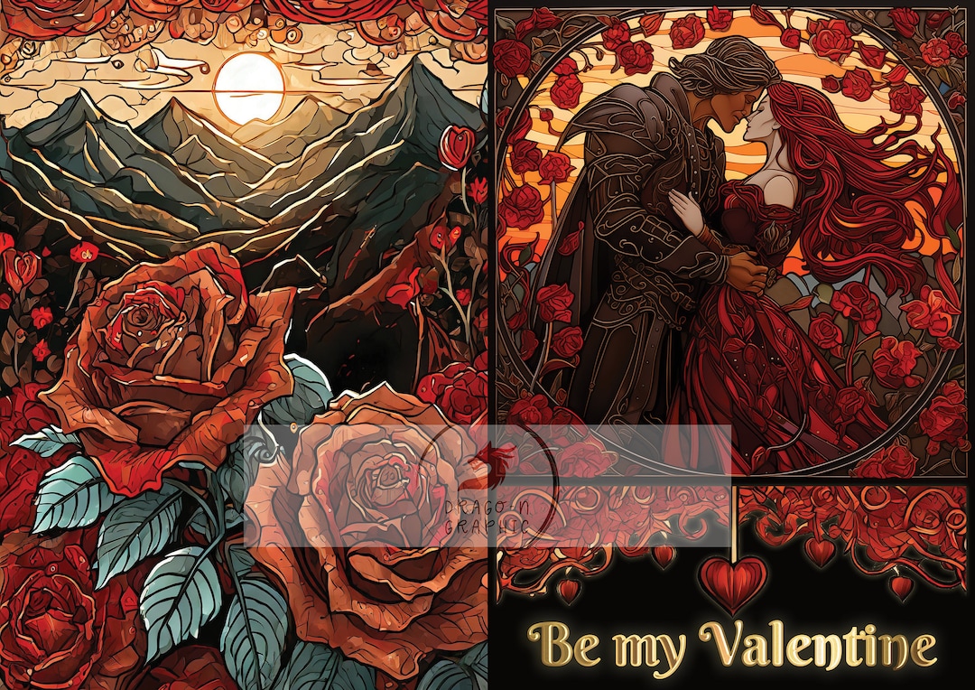 Luxury Printable Digital Valentine's Day Card - "be My Valentine" PNG ...