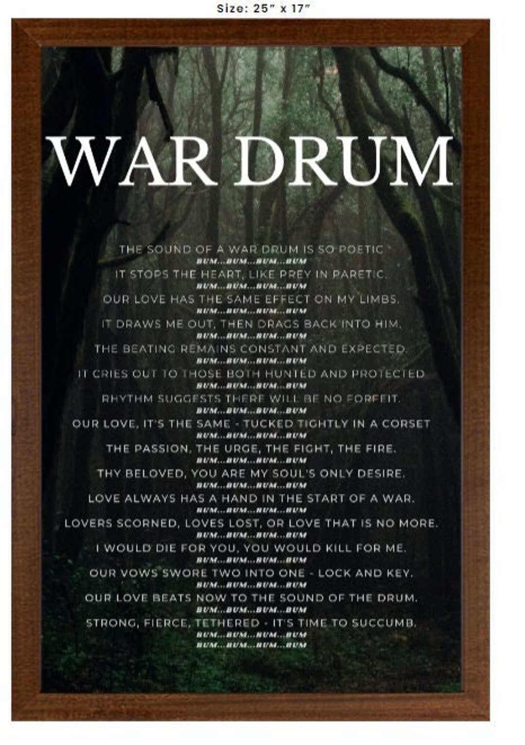 Love Poetry - War Drum - Wall Art - Digital Print - Etsy