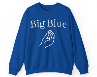 90s Hamilton Big Blue Crewneck Sweatshirt Print Logo Blue Color Mens L ...