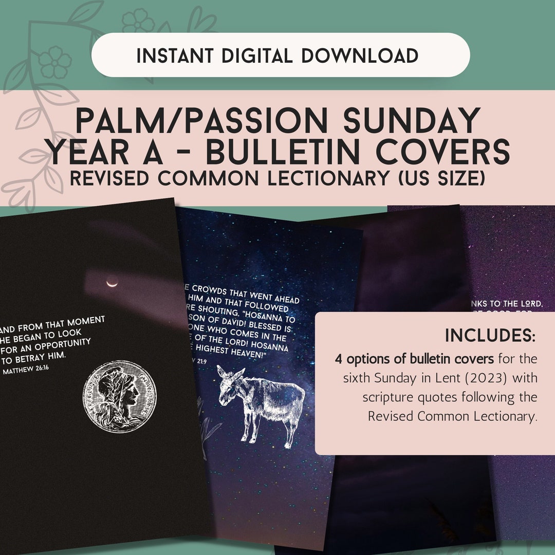 Printable Bulletin Covers for Palm Sunday Passion Sunday (lent 6 Year A ...