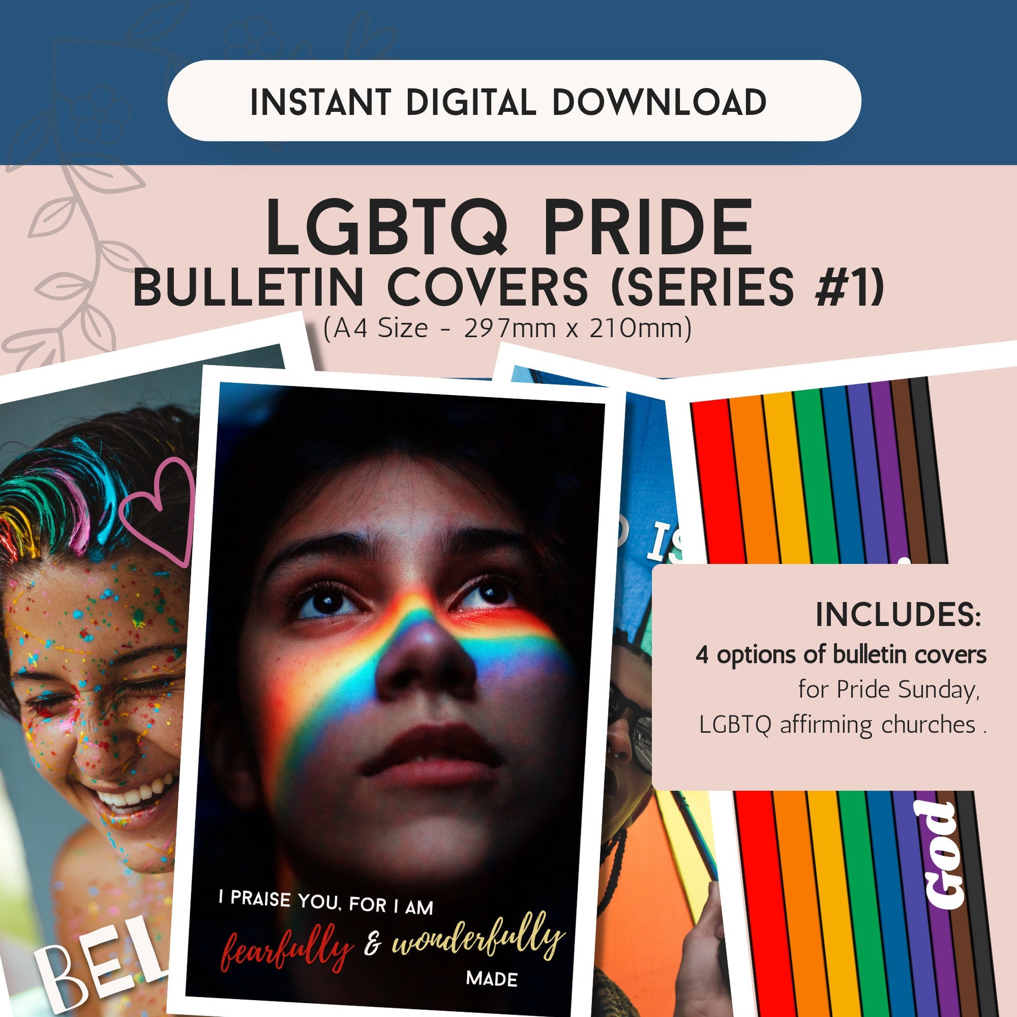 Printable Bulletin Covers for Pride Sunday, LGBTQ Christian, Liturgical ...